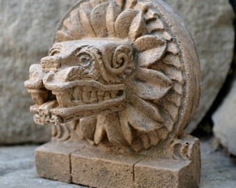 History Aztec Maya Kukulkan Framed Stone Sculpture Statue 12 Tall Www.neo-mfg.com - Etsy