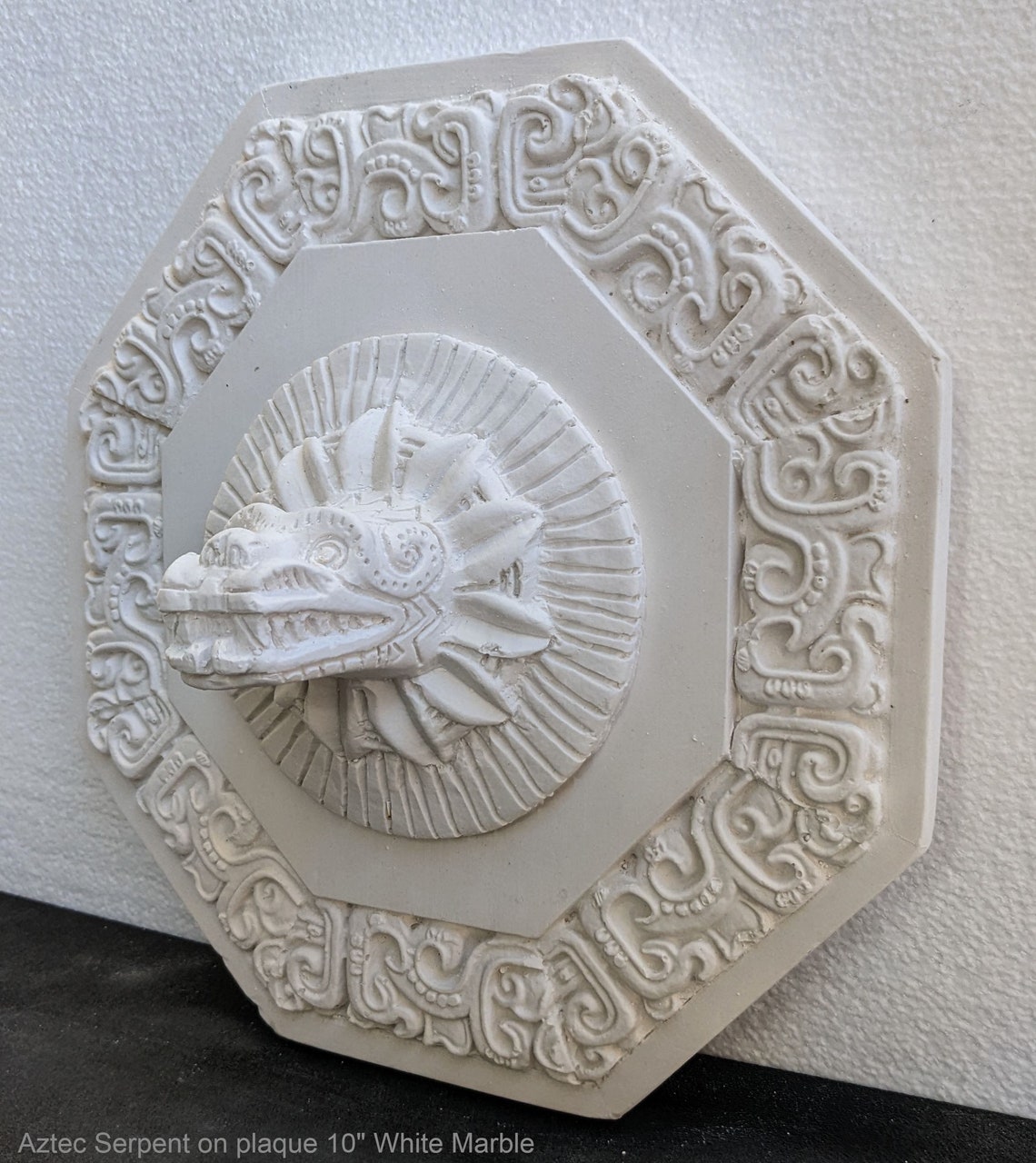 Aztec Maya Mesoamerica Serpent Bust Head on Plaque Sculpture Wall Www ...