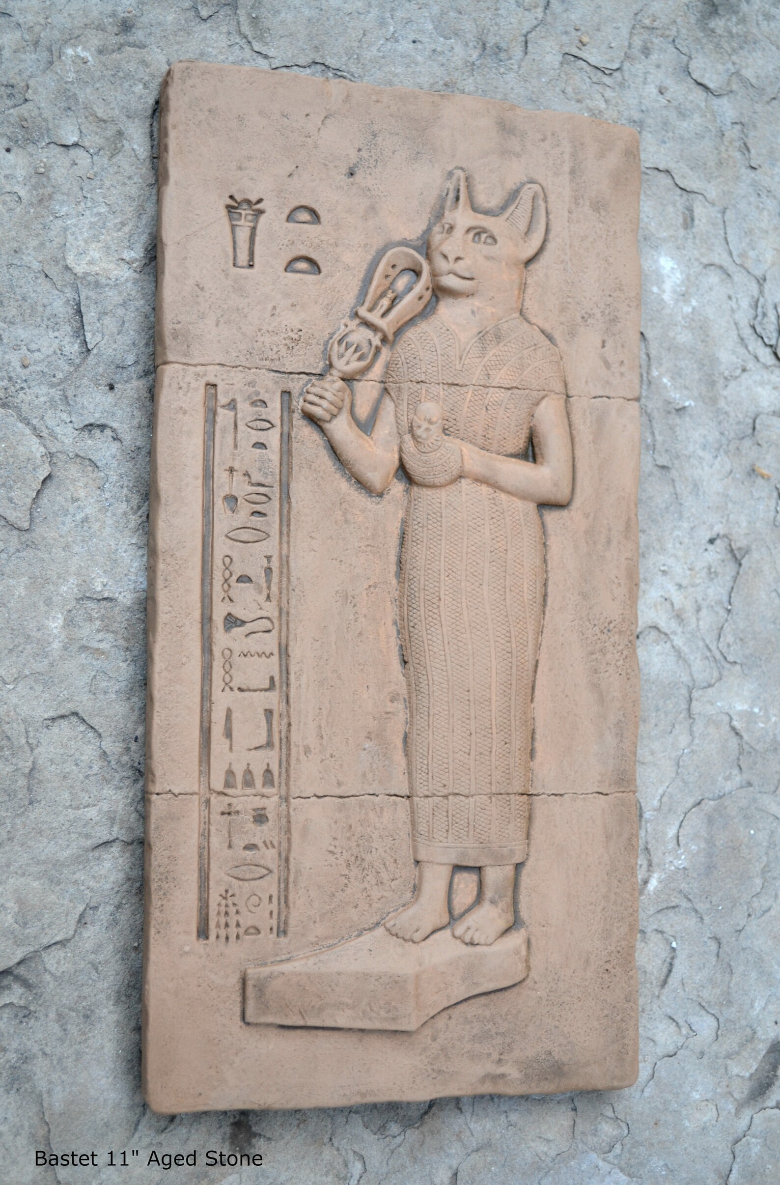 History Egyptian Bastet Sculptural Wall Relief Www.neo-mfg.com 11" E6 ...