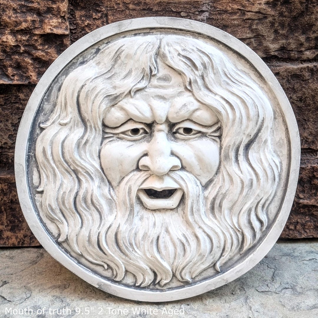 Roman Greek Mouth of Truth Bocca Della Verita Sculptural Wall Frieze ...