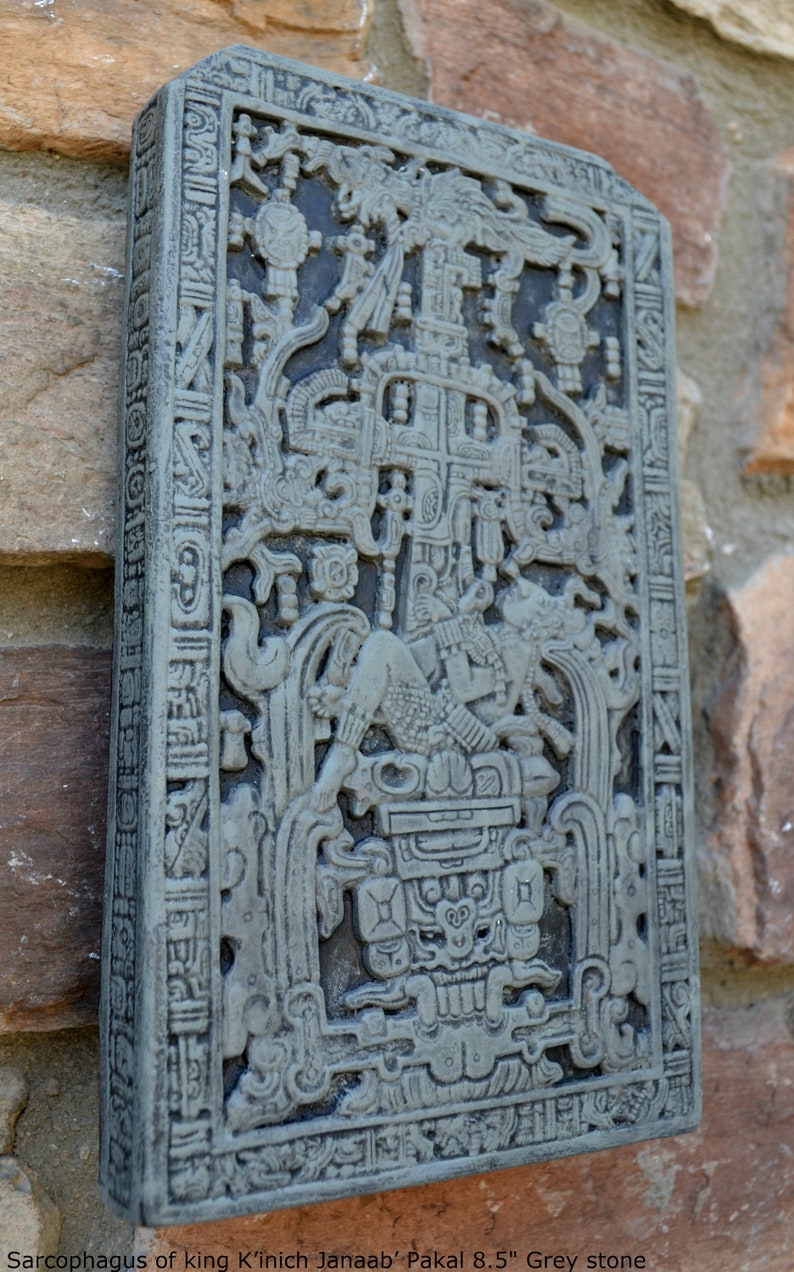 History Aztec Mayan Sarcophagus of King K’inich Janaab’ Pakal Wall ...