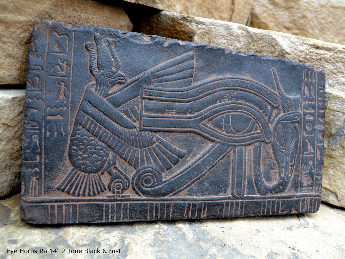 History Egyptian Eye Horus Ra Plaque Artifact Sculpture 14" Www.neo-mfg ...