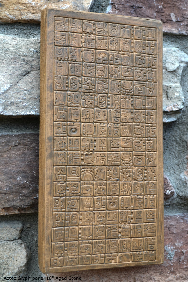 Aztec Mayan Glyph Panel Wall Plaque Fragment Relief - Etsy