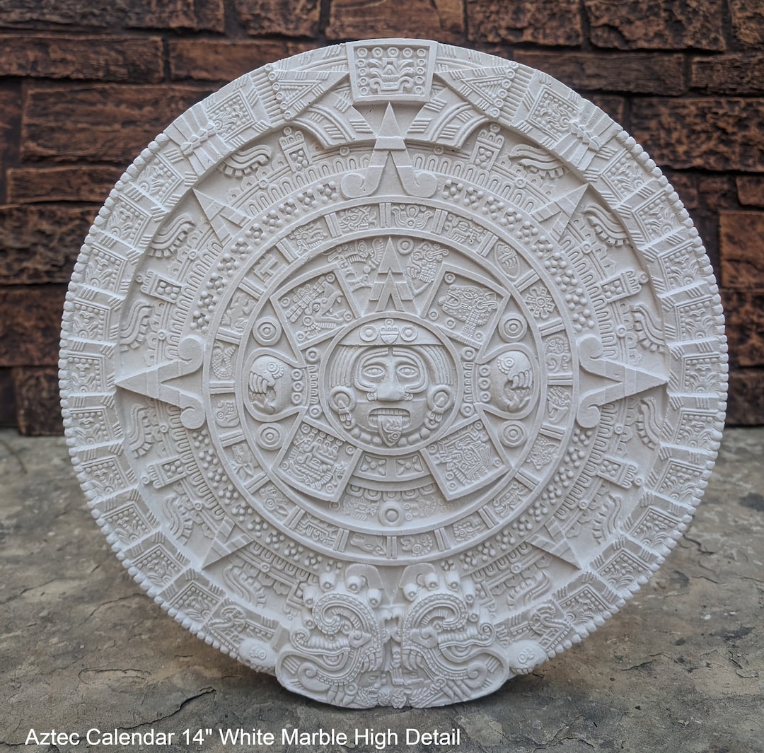 Aztec Mayan Calendar High Detail Artifact Carved Sculpture Statue 14 ...