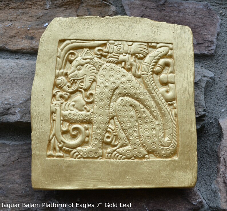 Aztec Mayan Jaguar Balam Cat Sculpture Wall Plaque Carving - Etsy