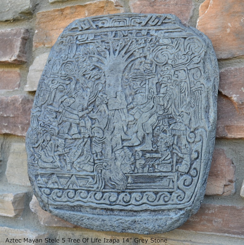 Aztec Mayan Stele 5 Tree of Life Izapa Olmec Sculpture Wall - Etsy