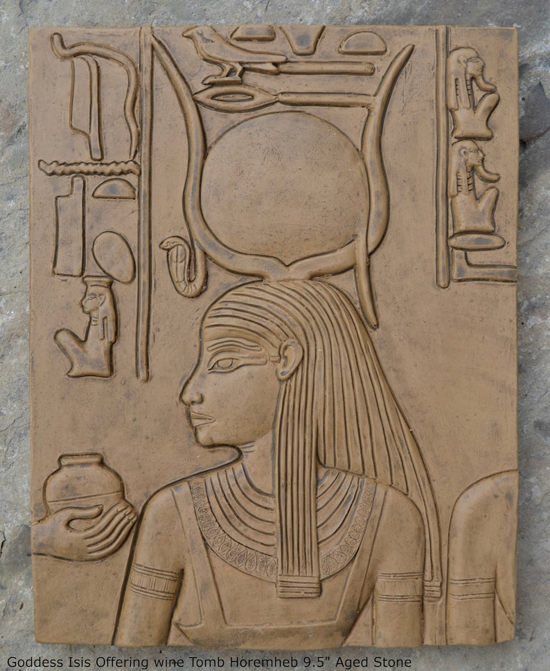 History Egyptian Goddess Isis Offering Wine Tomb Horemheb - Etsy