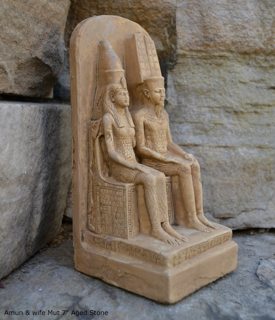 Egyptian God Amun & Mut Sculpture Museum Reproduction Art 7" Www.neo ...