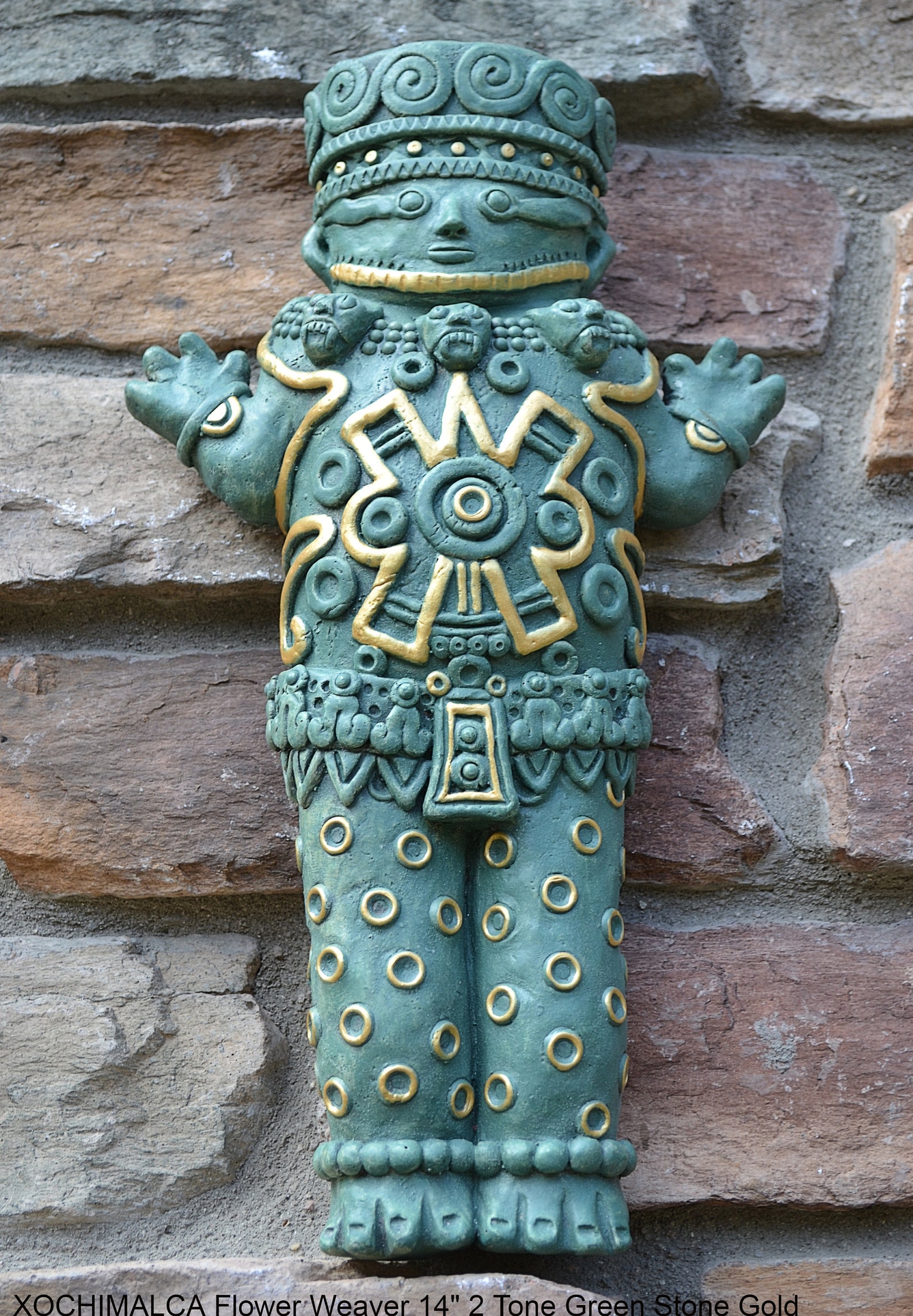 Aztec Mayan XOCHIMALCA Flower Weaver Statue Sculpture Artifact Carved ...