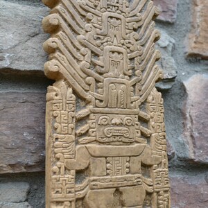 Incan Peruvian Stela Raimondi Chavín Sculptural Wall Relief Plaque 10 ...