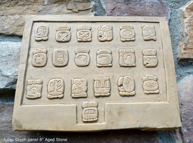 Aztec Mayan Glyph Panel Sculptural Wall Frieze Plaque Relief Www.neo ...