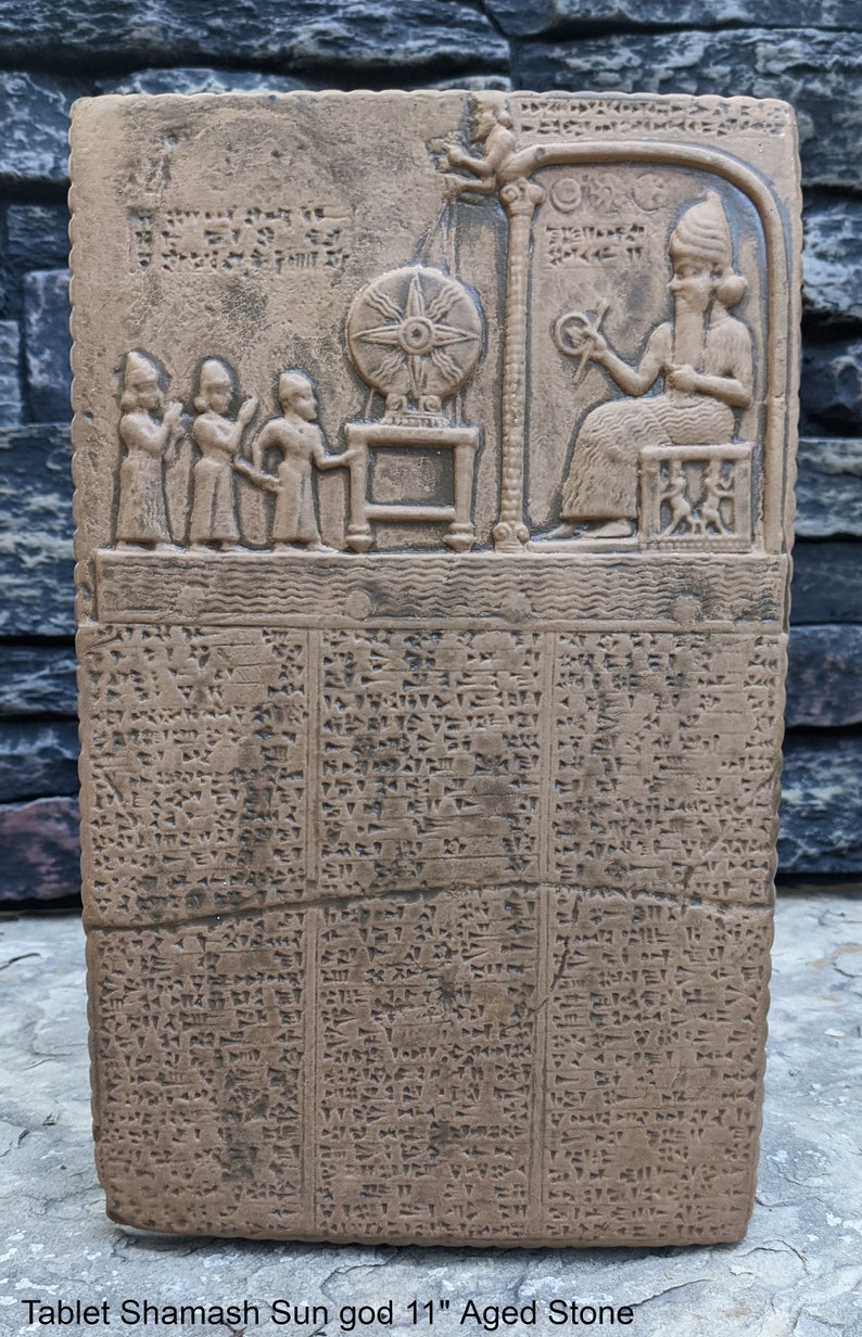 Babylonian Tablet of Shamash Sun God Tablet Museum Reproduction Plaque ...