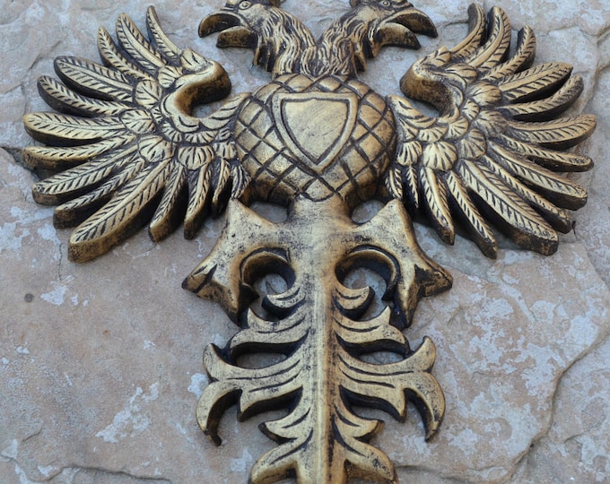 Phoenix Double Headed Eagle Coat of Arms Sculpture Wall Frieze 12" Www ...