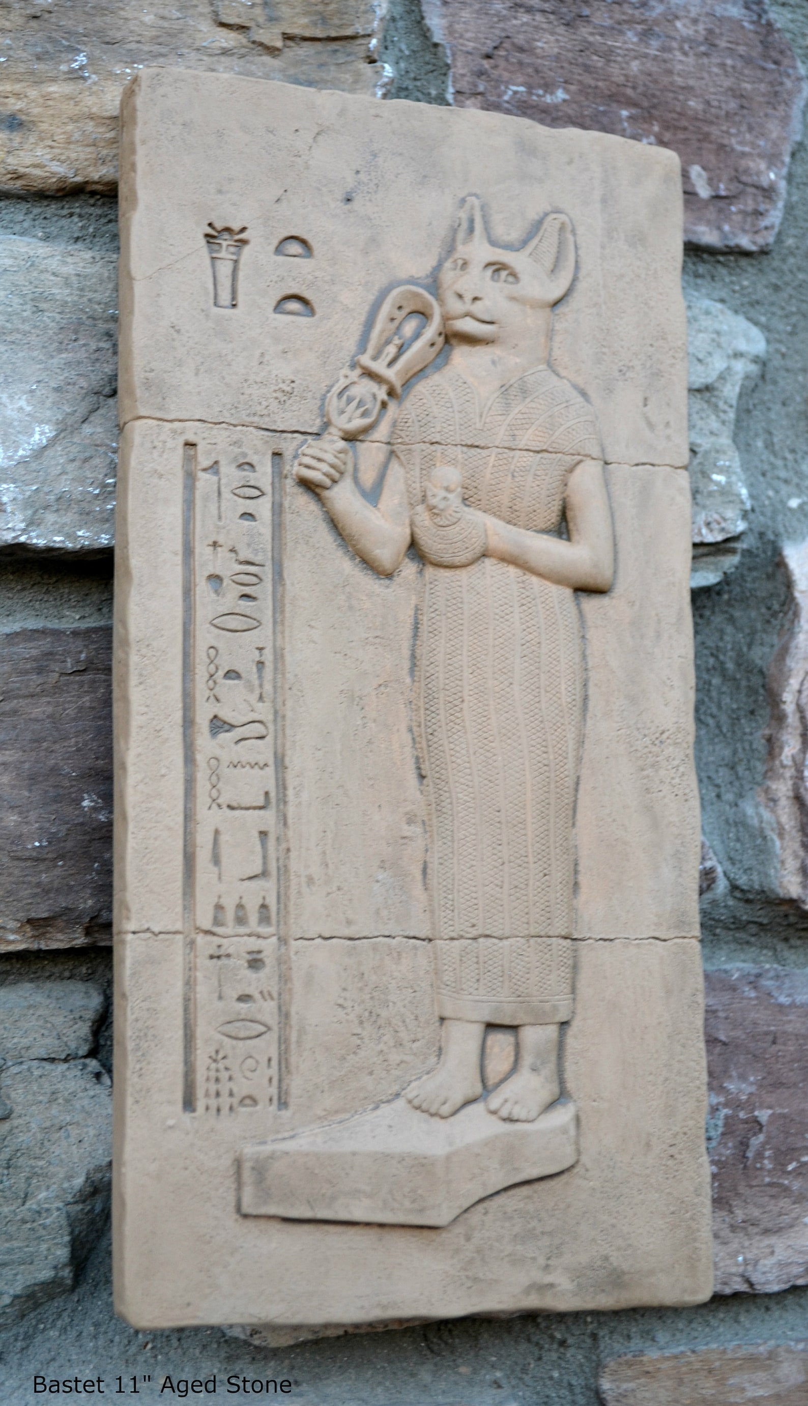 History Egyptian Bastet Sculptural Wall Relief Www.neo-mfg.com 11" E6 ...
