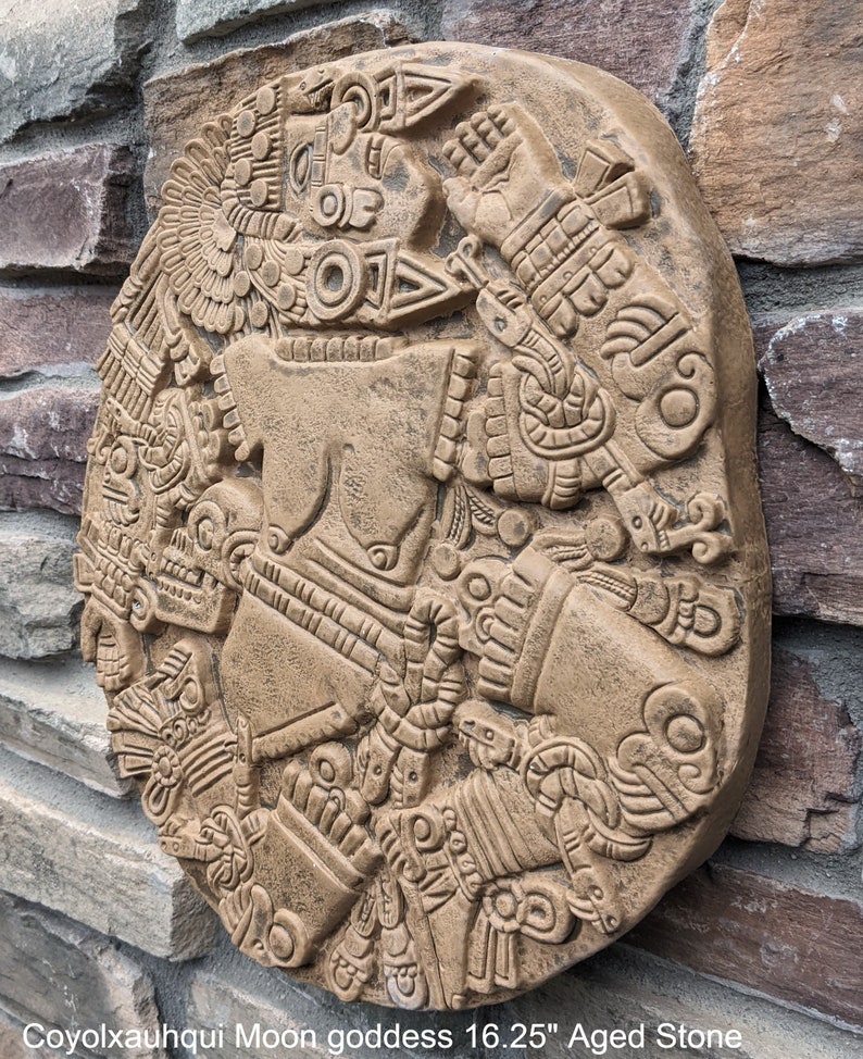 Aztec Maya Artifact Coyolxauhqui Moon Goddess Sculpture Statue 16.25 ...