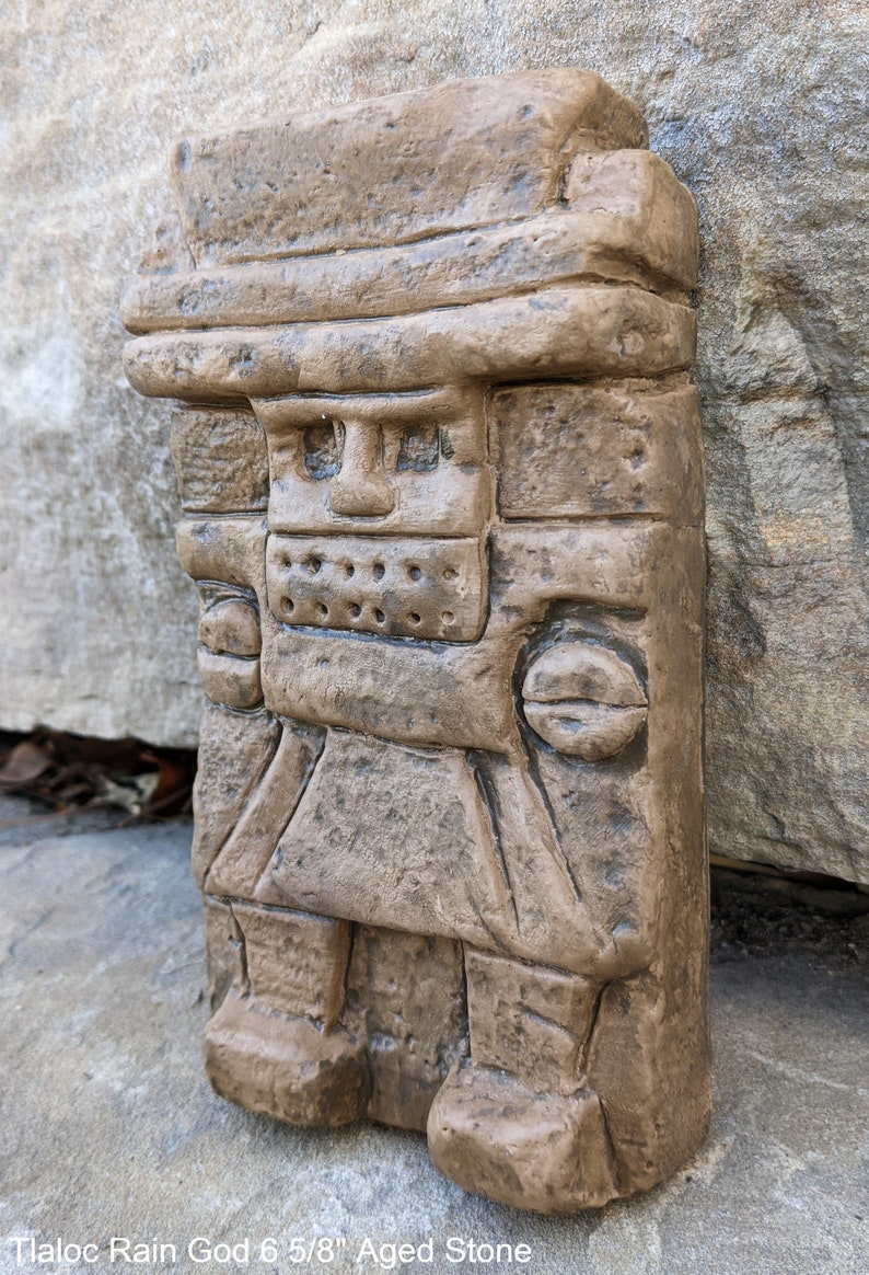 Aztec Mayan Tlaloc Rain God Artifact Carved Sculpture Statue 6 5/8" Www ...