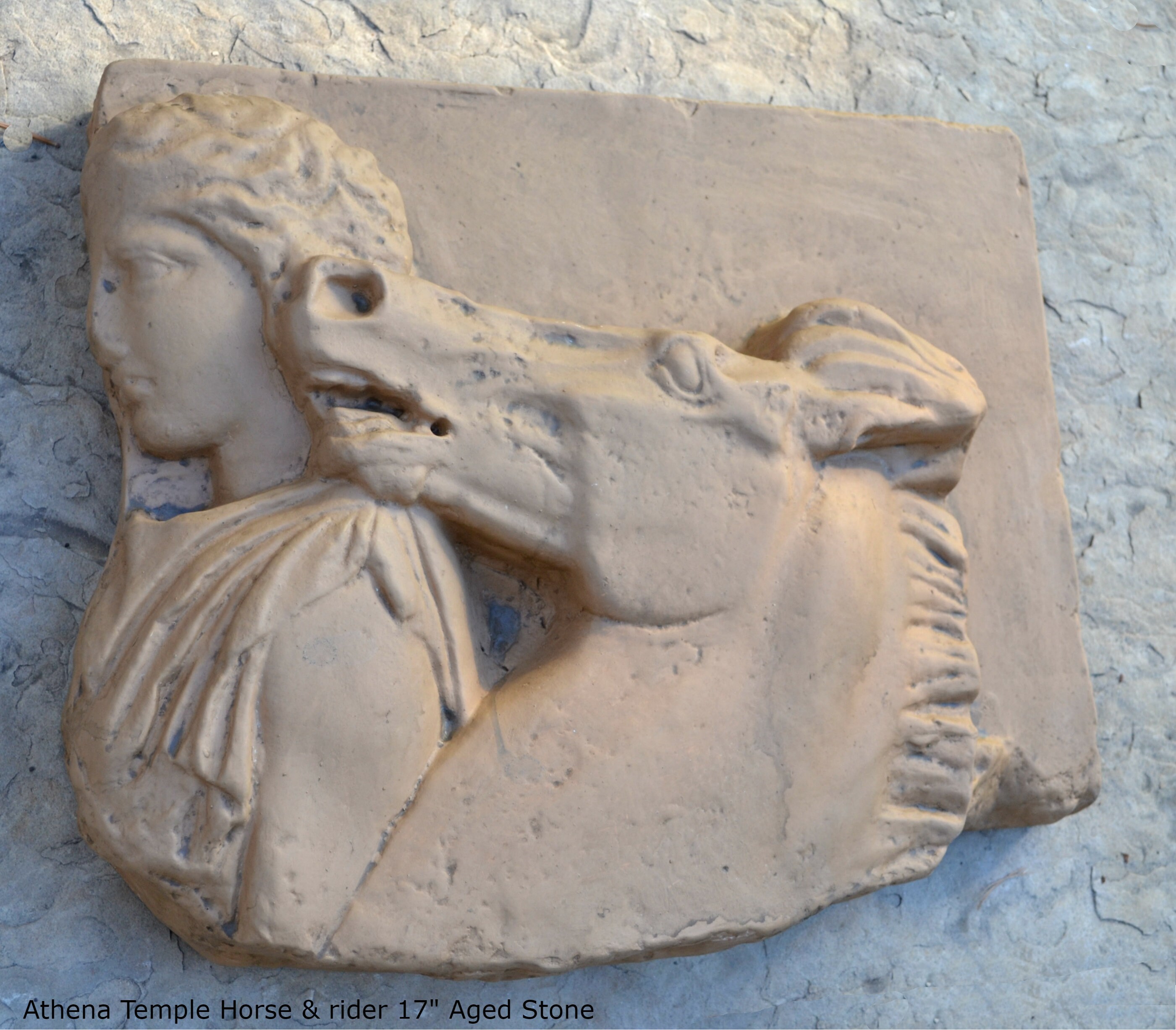 Roman Greek Parthenon Frieze Fragment Goddess Athena Temple Horse ...