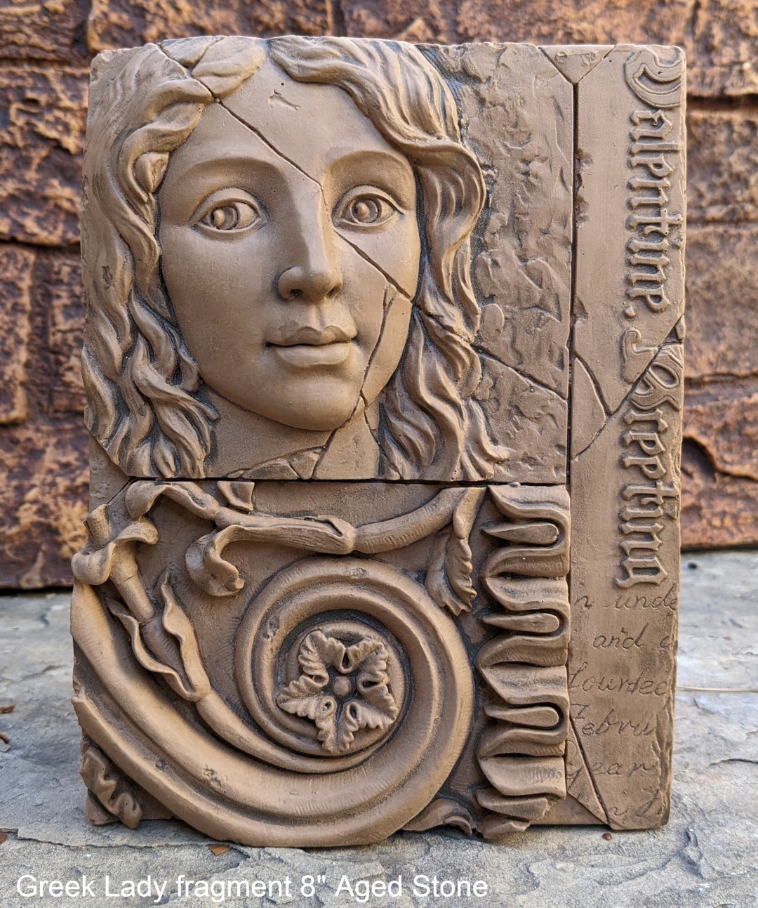 Greek Lady Fragment Spiritual Female Face Sculpture Wall Plaque Relief ...