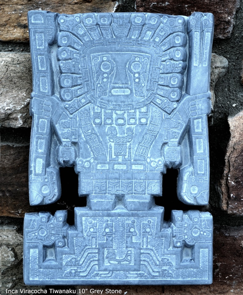 Inca Viracocha Tiwanaku Gateway Sun Sculptural Wall Relief Plaque 10 ...