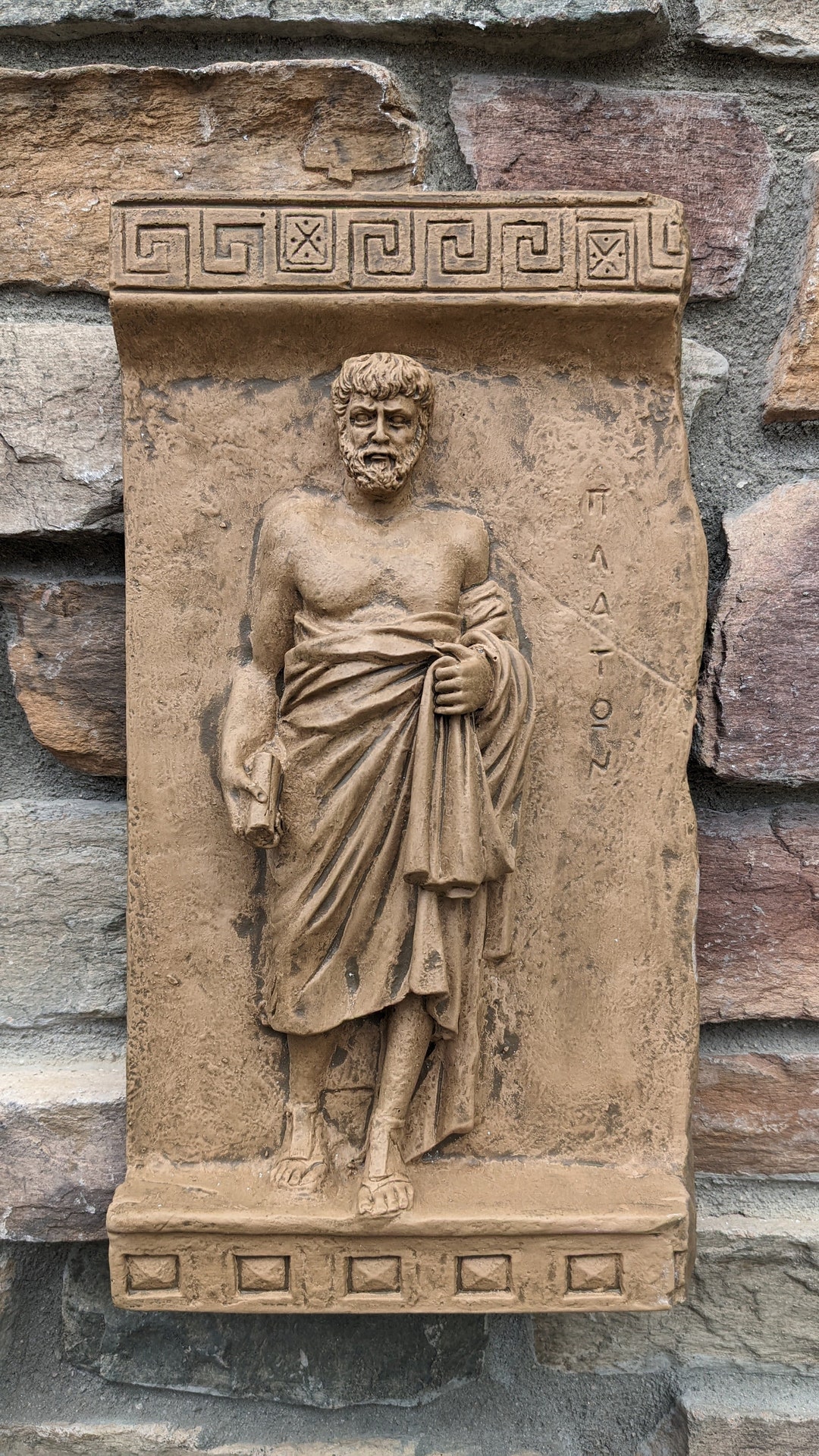 Roman Greek Philosopher Plato Frieze Fragment Sculpture Reproduction ...