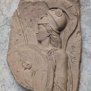 Roman Greek Athena With Shield Fragment Wall Sculpture Plaque Www.neo ...