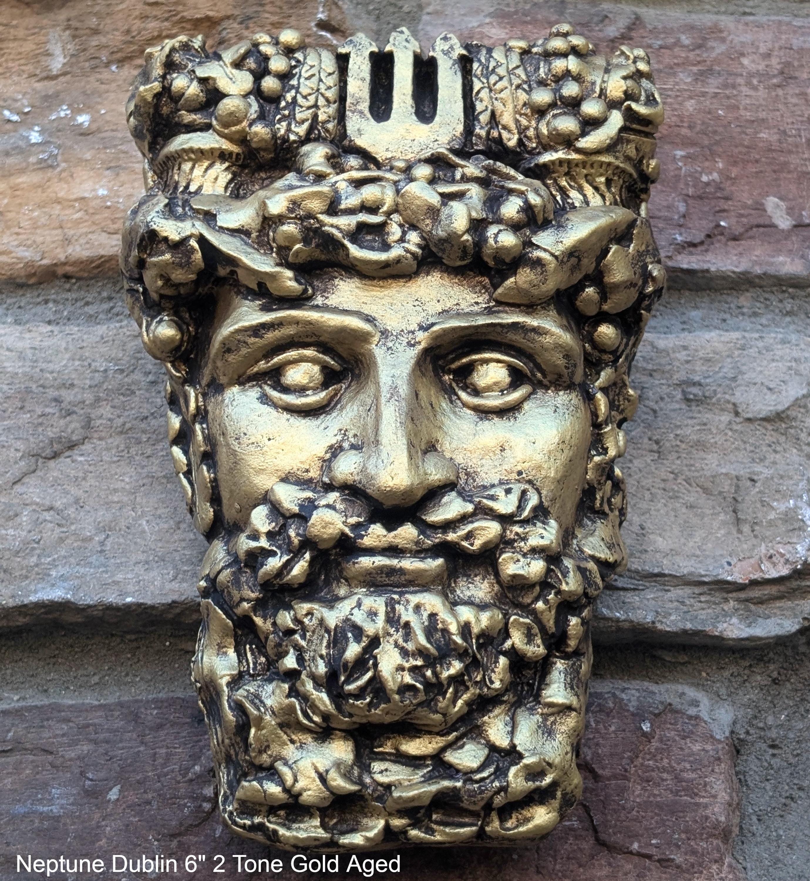 Roman Greek Neptune Face Wall Mythical Plaque Sculptural Relief Www.neo ...