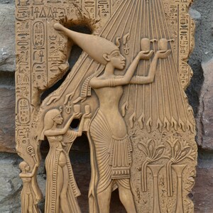 History Egyptian Akhetaten Offering to Aton Aten Hieroglyph Sculptural ...