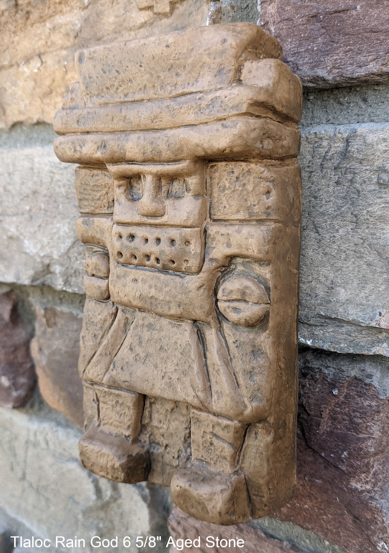 Aztec Mayan Tlaloc Rain God Artifact Carved Sculpture Statue 6 5/8" Www ...