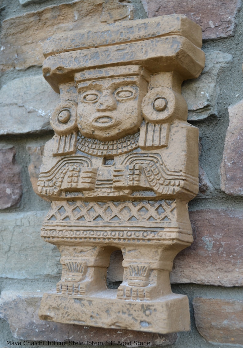 History Aztec Maya Chalchiuhtlicue Stele Totem Artifact Sculpture ...