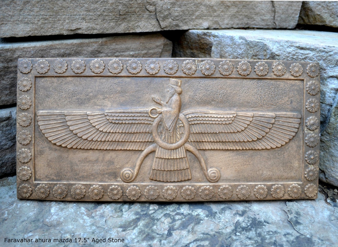Assyrian Faravahar Ahura Mazda Persian Persepolis Art Sculpture Wall ...