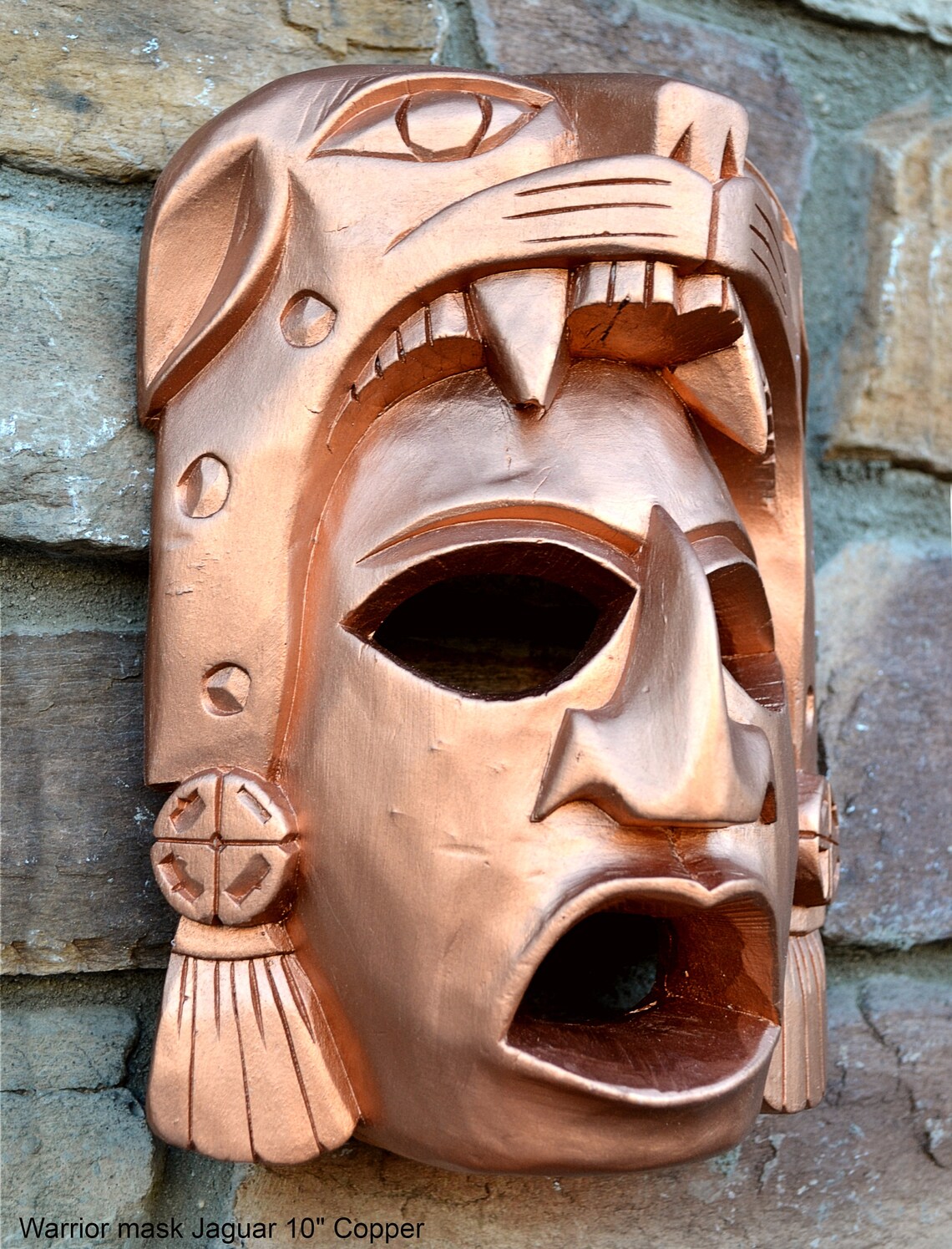 History Aztec Maya Artifact Warrior Mask Jaguar Sculpture Statue 10 ...