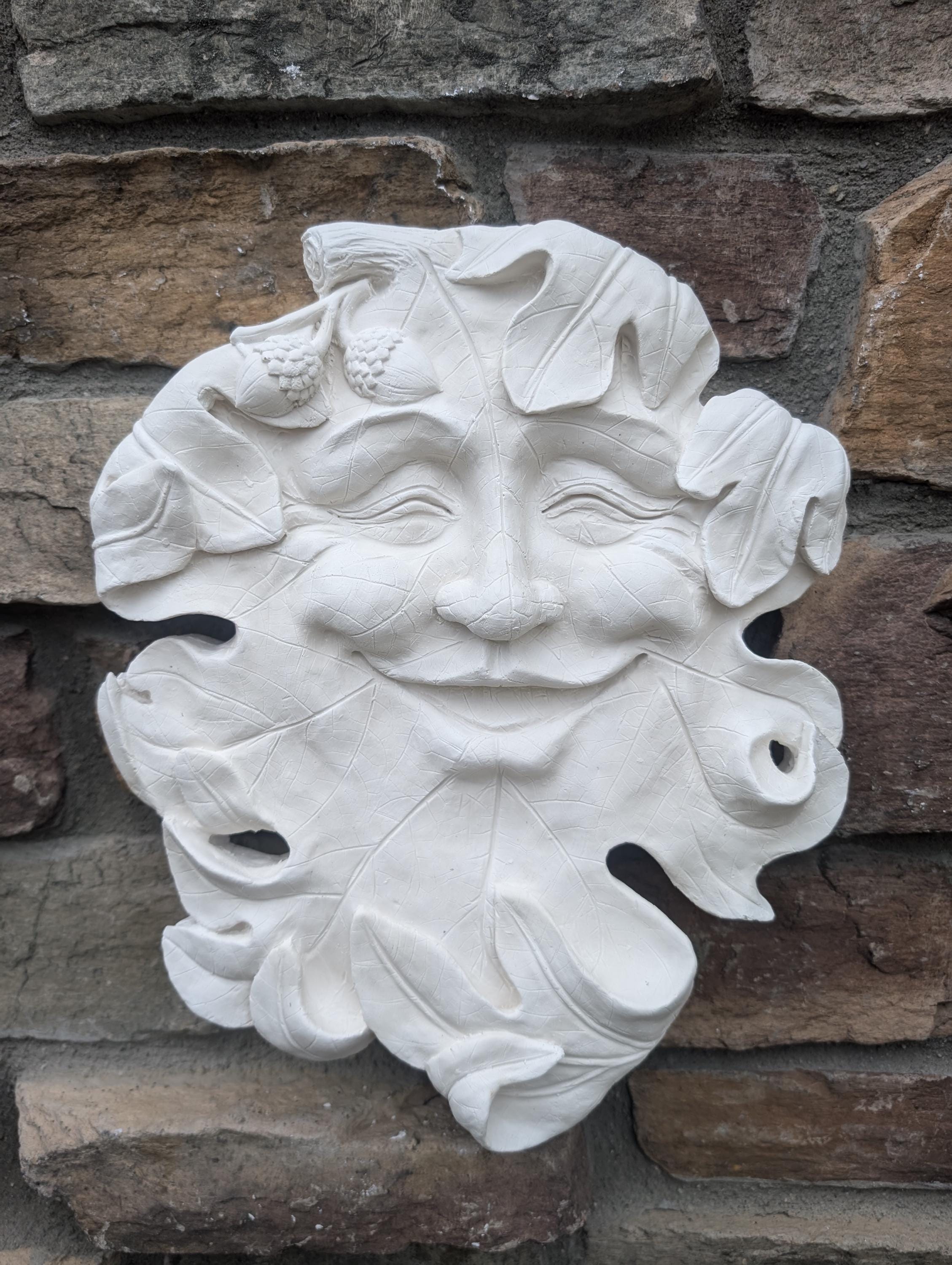 Green Man Leaf Face Acorn Tree Man Mythical Greenman Wall Sculpture ...