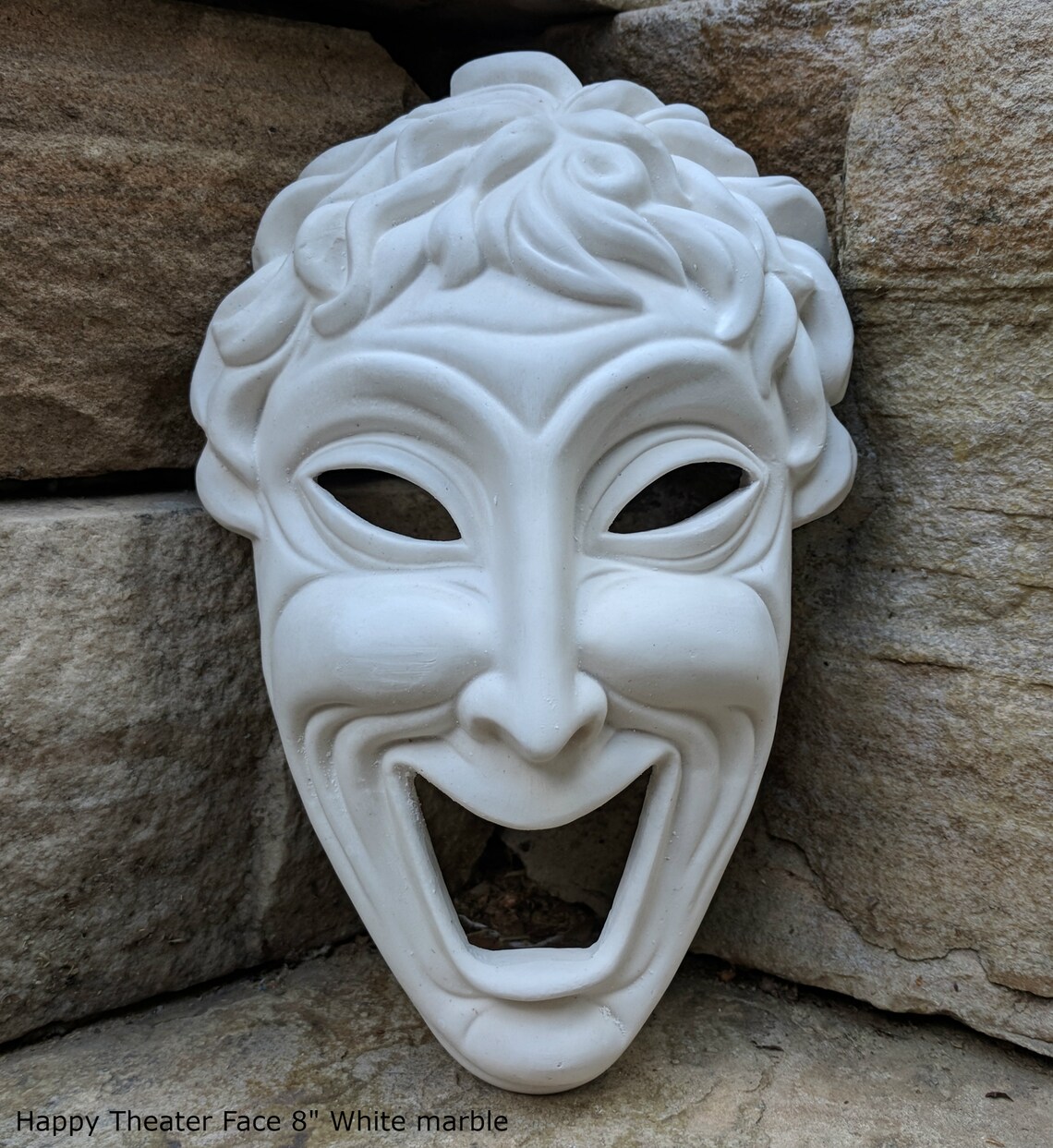 Decor Happy & Sad Face Theater Wall Sculpture Statue 8 | Etsy