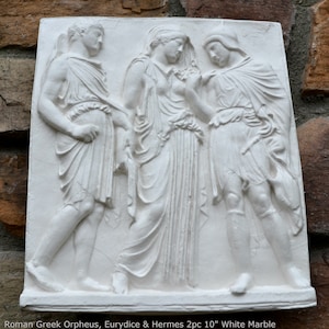 Roman Greek Orpheus, Eurydice and Hermes Figure Sculptural Wall Frieze ...