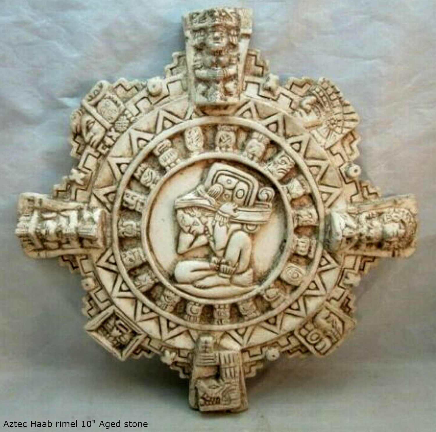 History Aztec Maya Artifact Carved Rimel Haab Sun Stone | Etsy