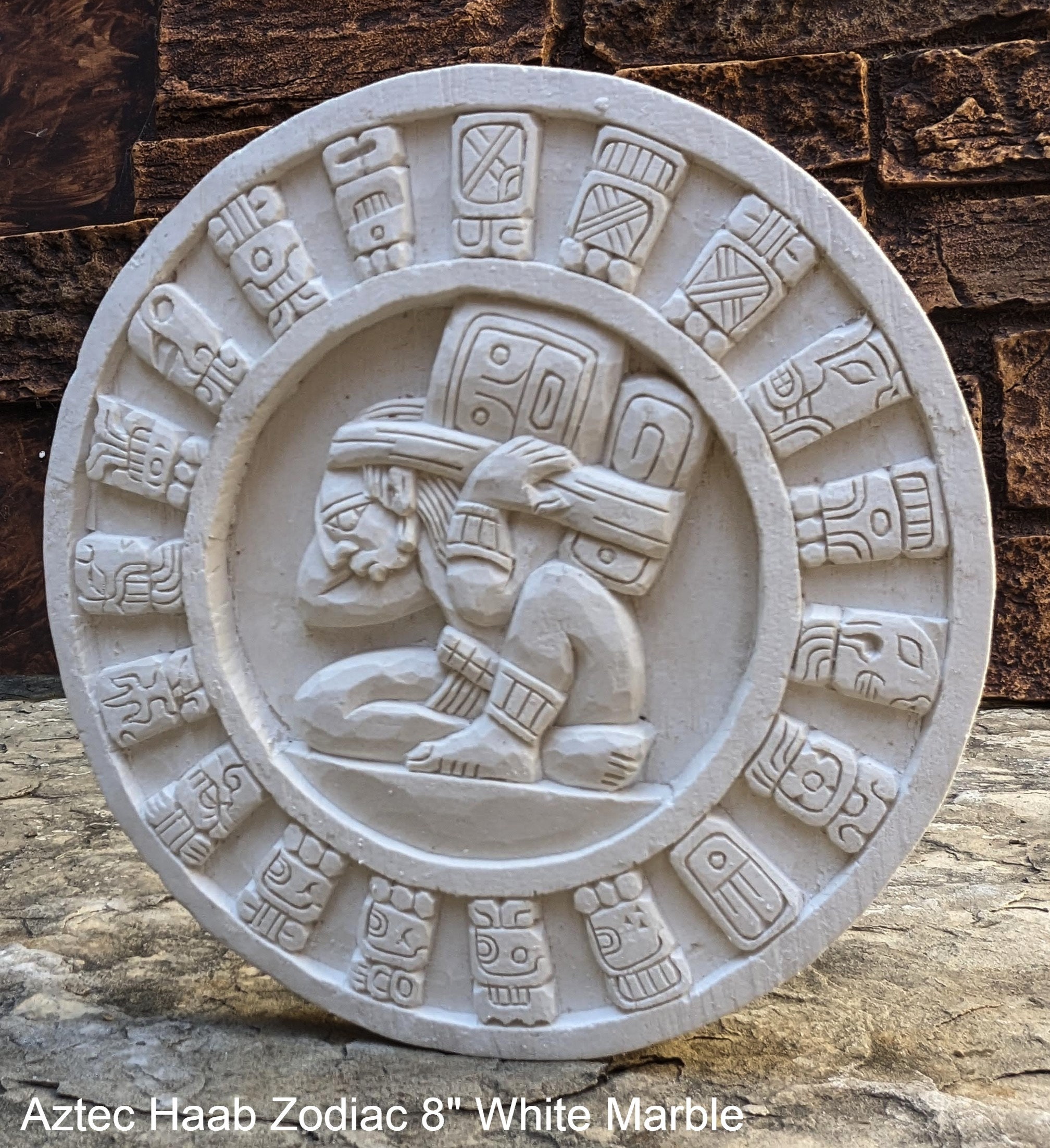 MAYAN AZTEC Haab Zodiac CALENDAR Sculptural Wall Relief Plaque 8" Www ...