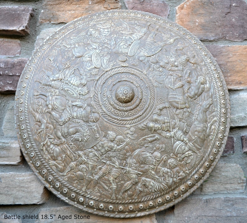 Roman Greek Battle Shield Sculptural Wall Relief - Etsy