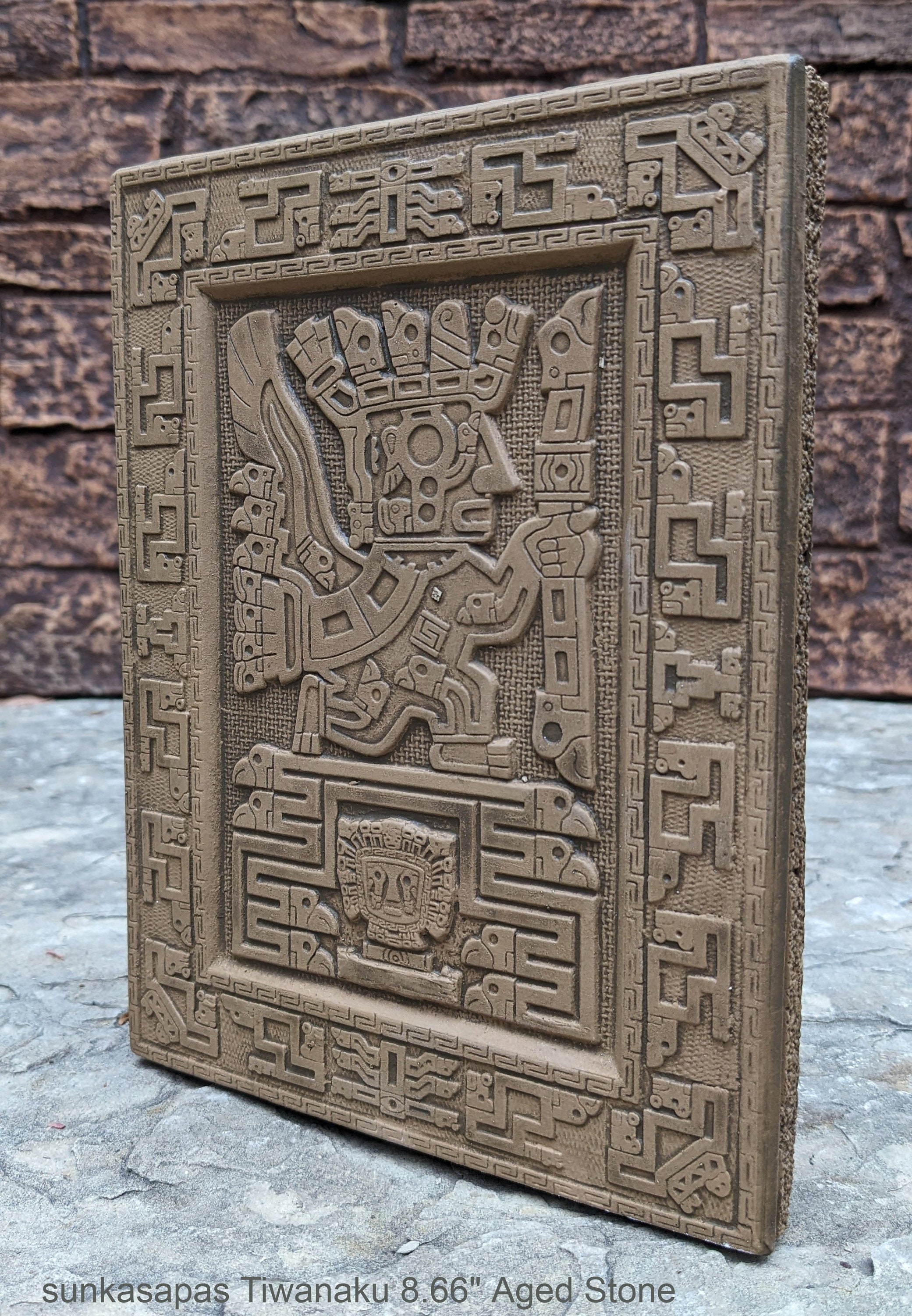 Inca Viracocha Tiwanaku Gateway Sun Sunkasapas Sculptural Wall Relief ...