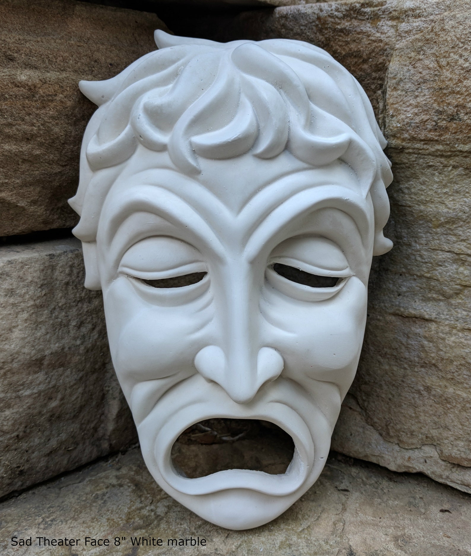 Decor Happy & Sad Face Theater Wall Sculpture Statue 8 | Etsy