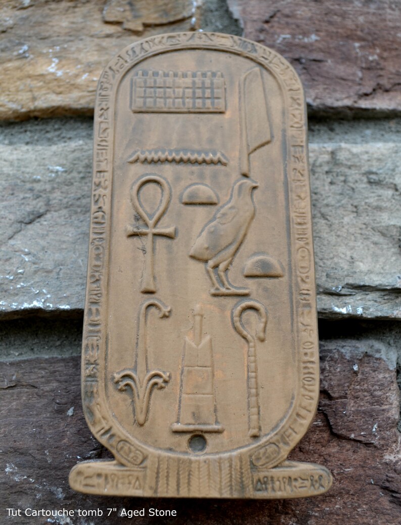 Egyptian King Tut Cartouche Tomb Artifact Carved Sculpture | Etsy