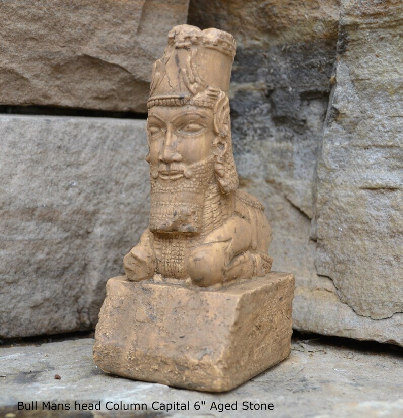 Historical Assyrian Persian Column Capital Man-bull Relief Sculpture ...