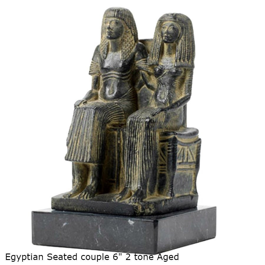 Egyptian Seated Couple Sculpture Statue Museum Reproduction Art 6" Www ...