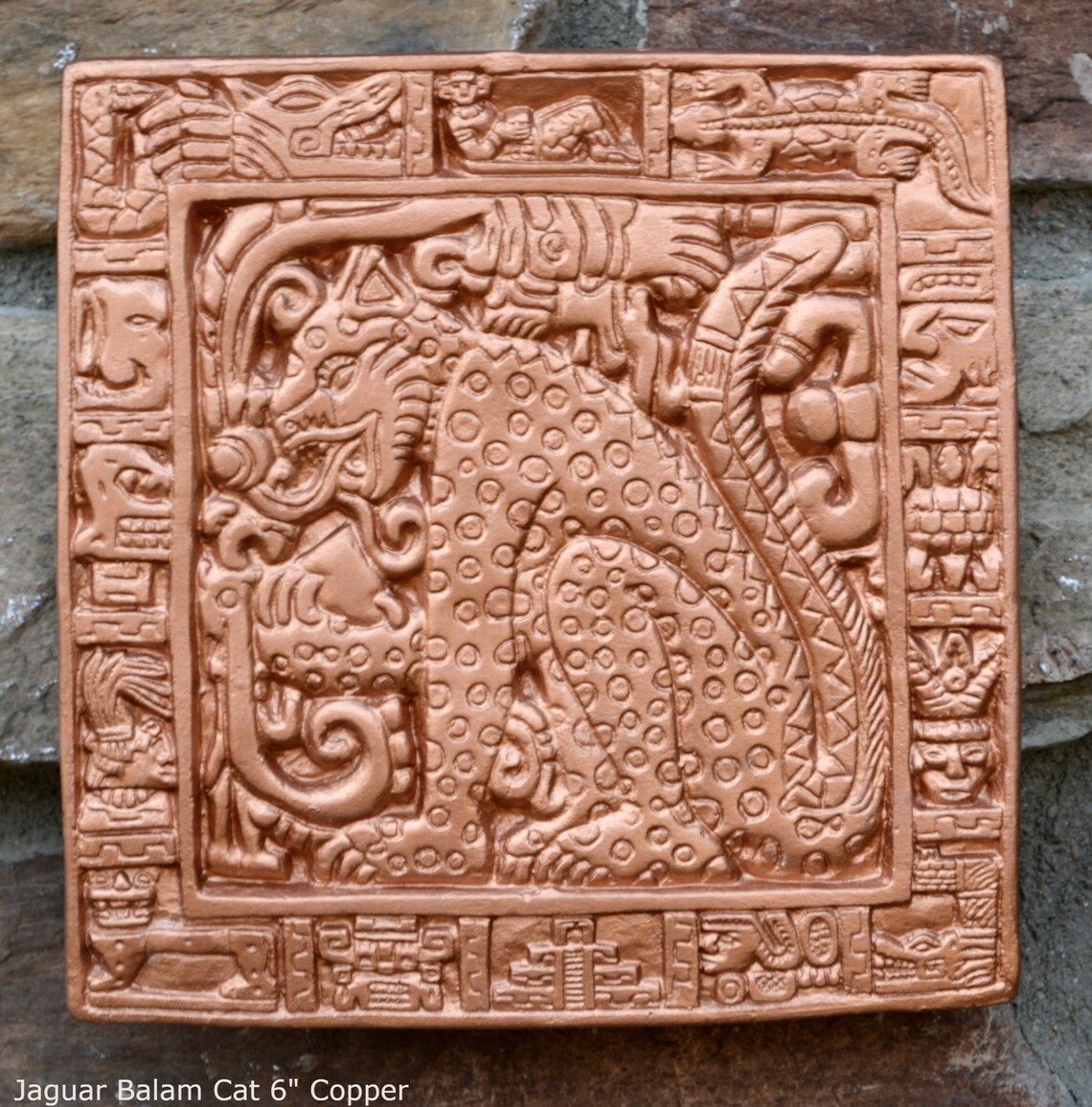 Aztec Mayan Jaguar Balam Cat Sculpture Wall Plaque Carving - Etsy