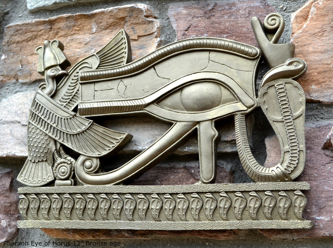 History Egyptian Pharaoh Eye of Horus Sculptural Wall Relief | Etsy