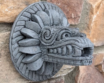History Feathered Serpent Head of Quetzalcoatl Aztec Maya Artifact Carved Sculpture Statue 4 Www ...