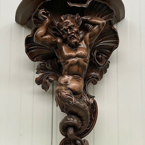 Griffin Gargoyle Wall Shelf Rare Handmade Huge Mermaid Bracket Wall ...