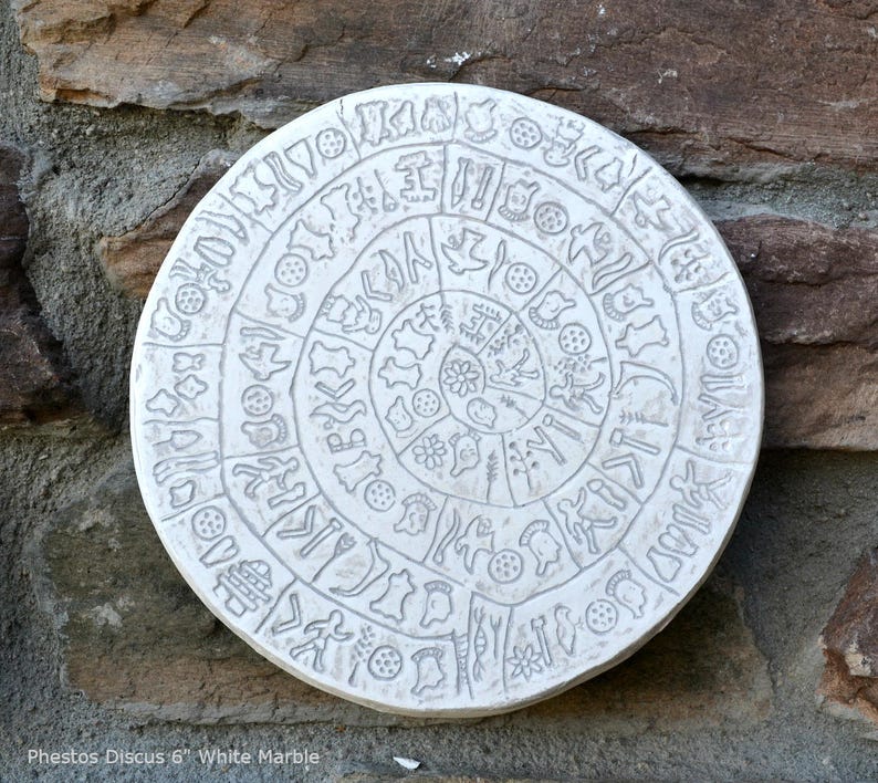 Greek Crete Phaistos Phaestos Discus Plaque Hieroglyphics Wall - Etsy