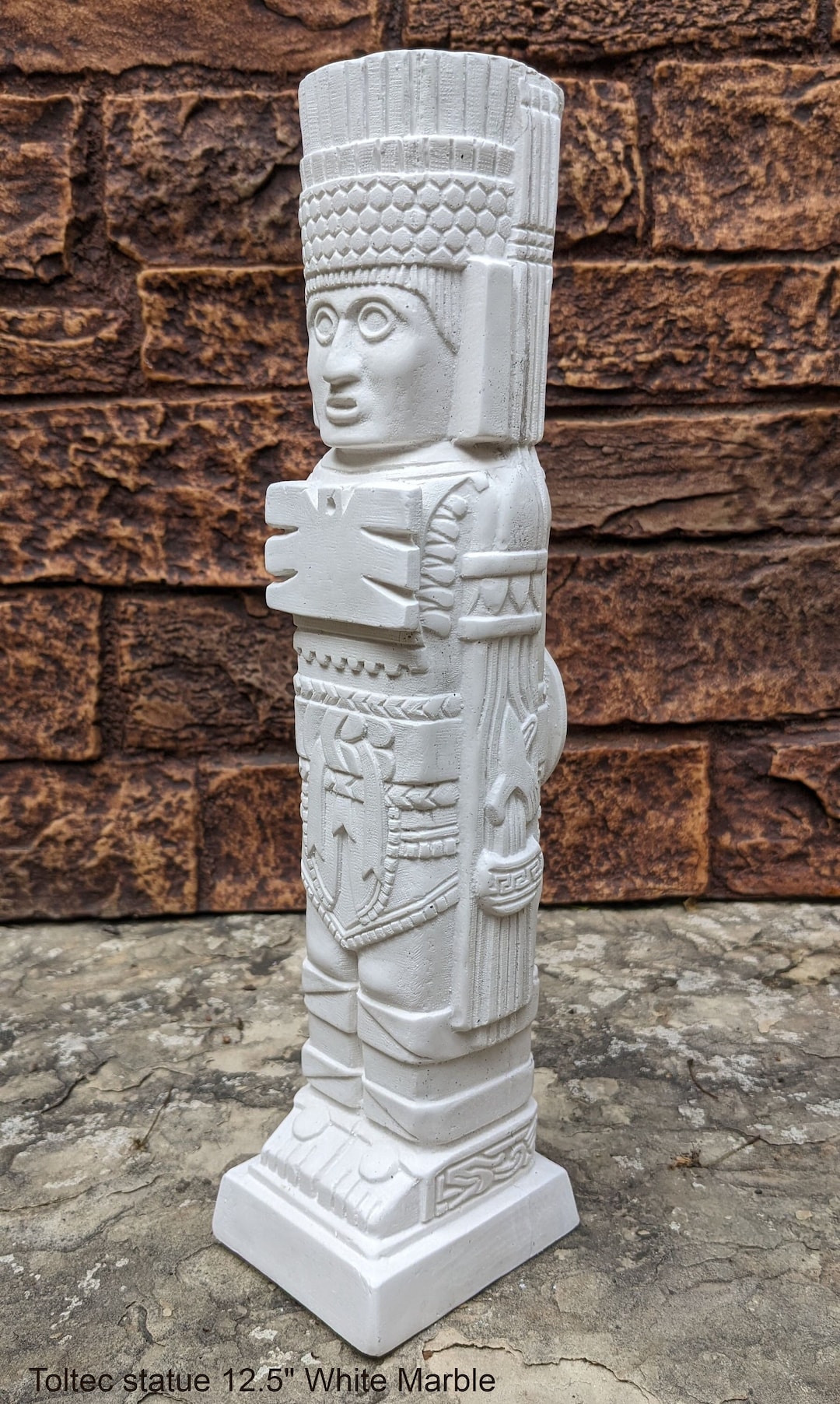 Toltec Warrior Mesoamerican MAYAN AZTEC Sculptural Statue Stele 12.5 ...