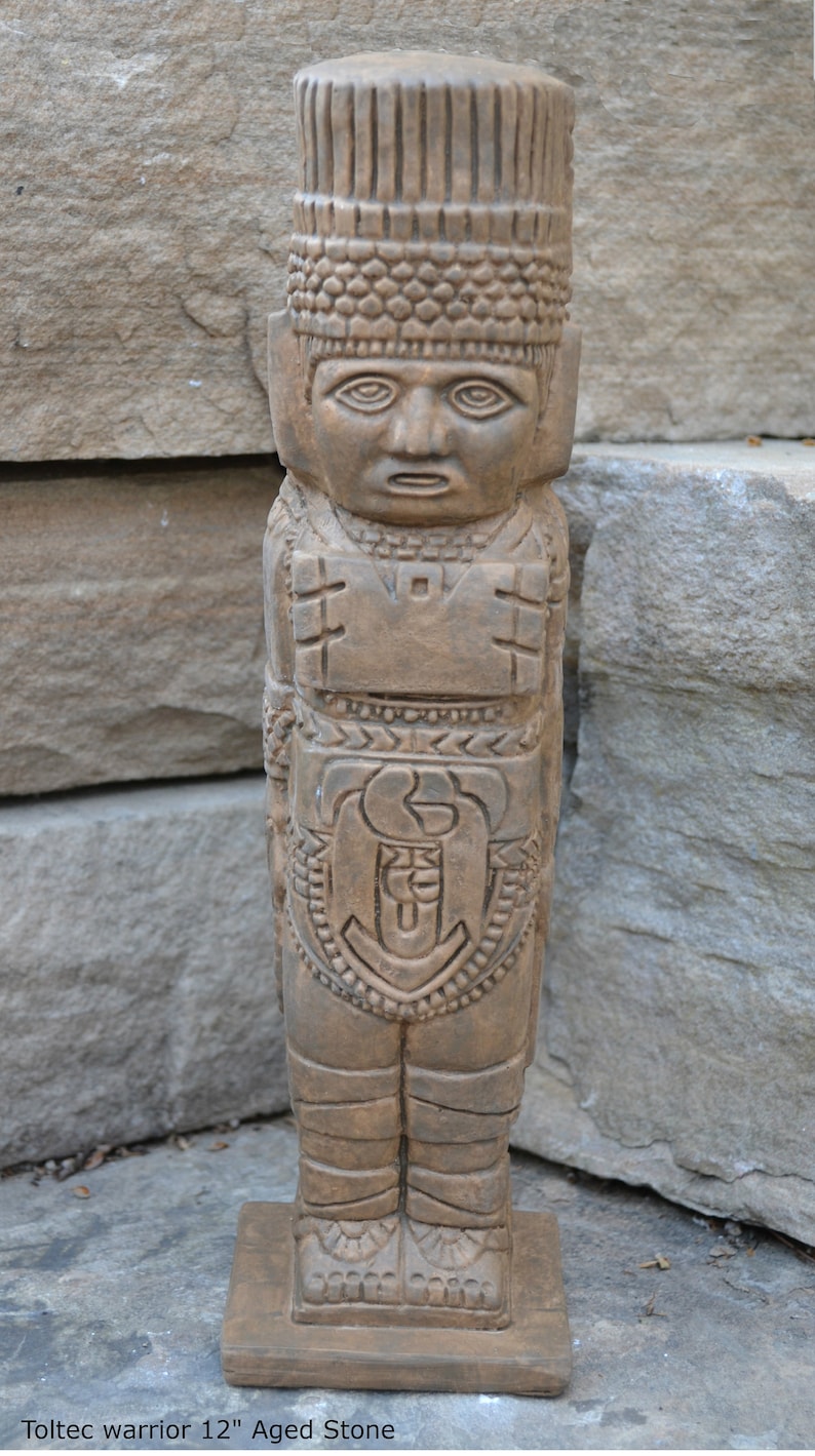 History Toltec Warrior Mesoamerican MAYAN AZTEC Sculptural Statue ...