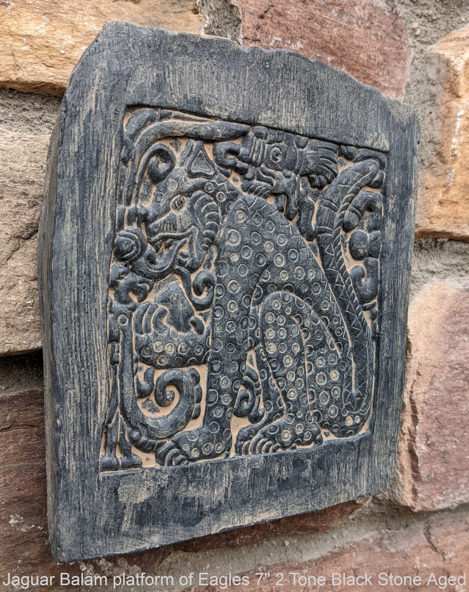 Aztec Mayan Jaguar Balam Cat Sculpture Wall Plaque Carving 7" Www.neo ...